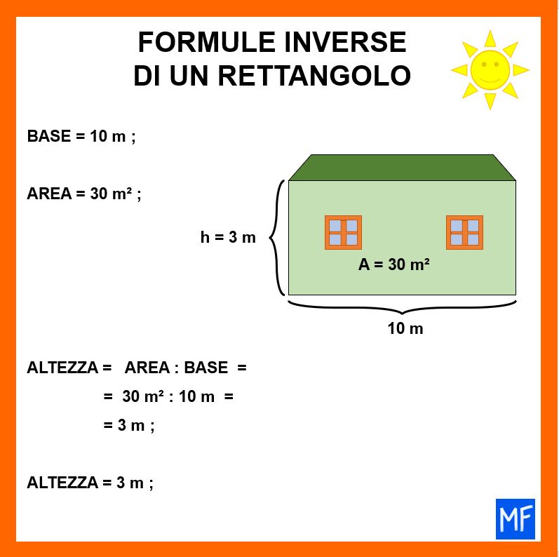 Formule dirette e inverse del rettangolo - Matematica Facile