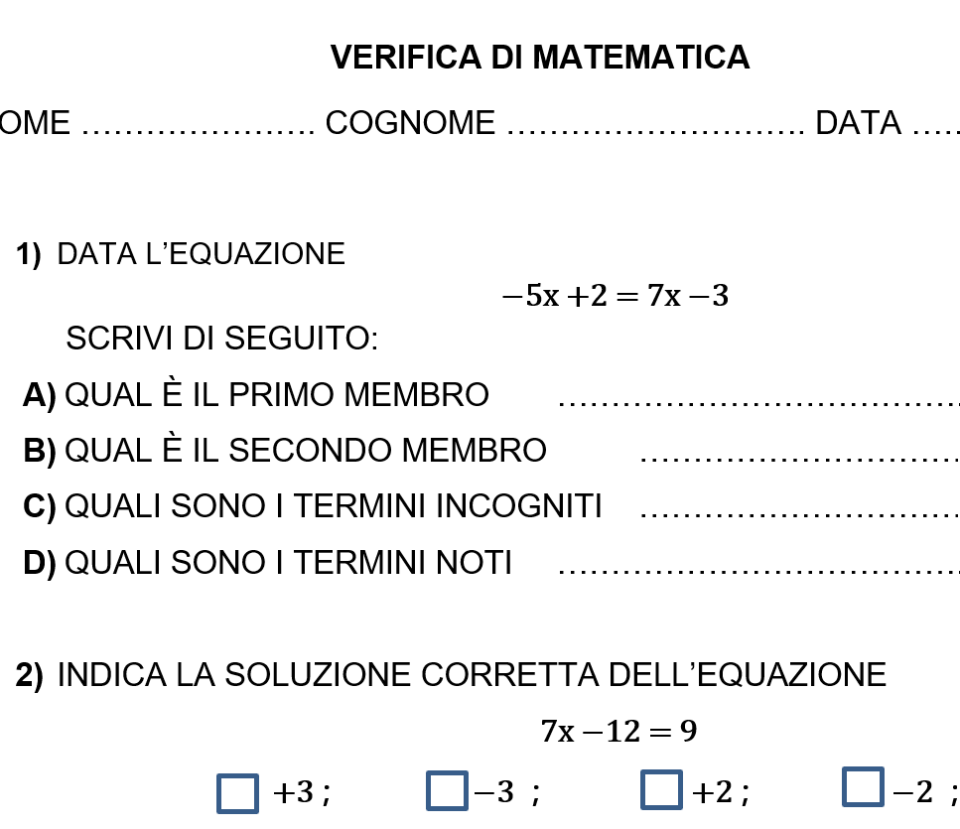 Test di ingresso e verifiche di mate e geom - Matematica Facile