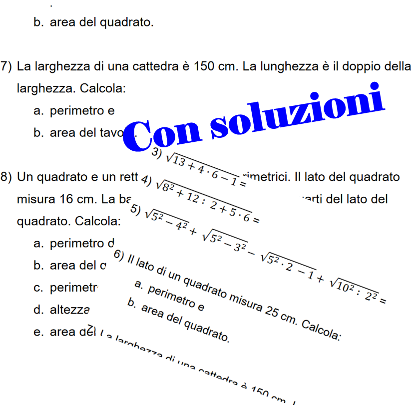 Verifica su radici quadrate - Matematica Facile